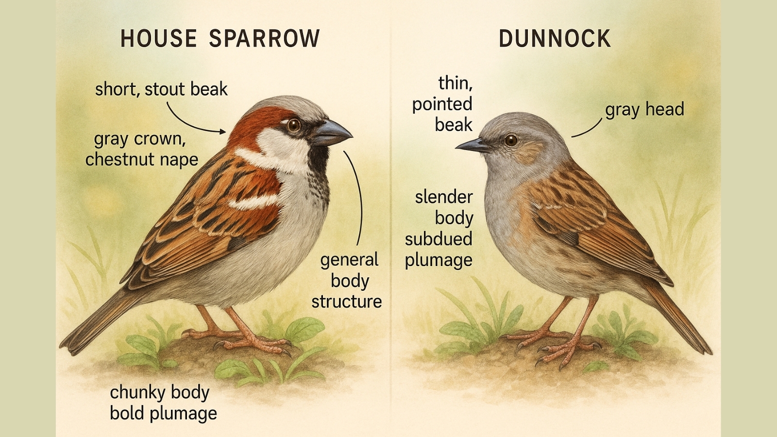 How to Tell the Difference Between a Sparrow and a Dunnock? - Home Bird ...